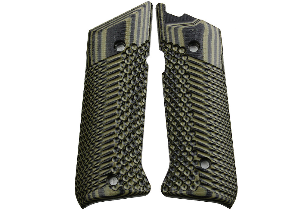 G10 Grips, Ruger MK IV, OD Green Black Slash & Burn | Volquartsen Firearms